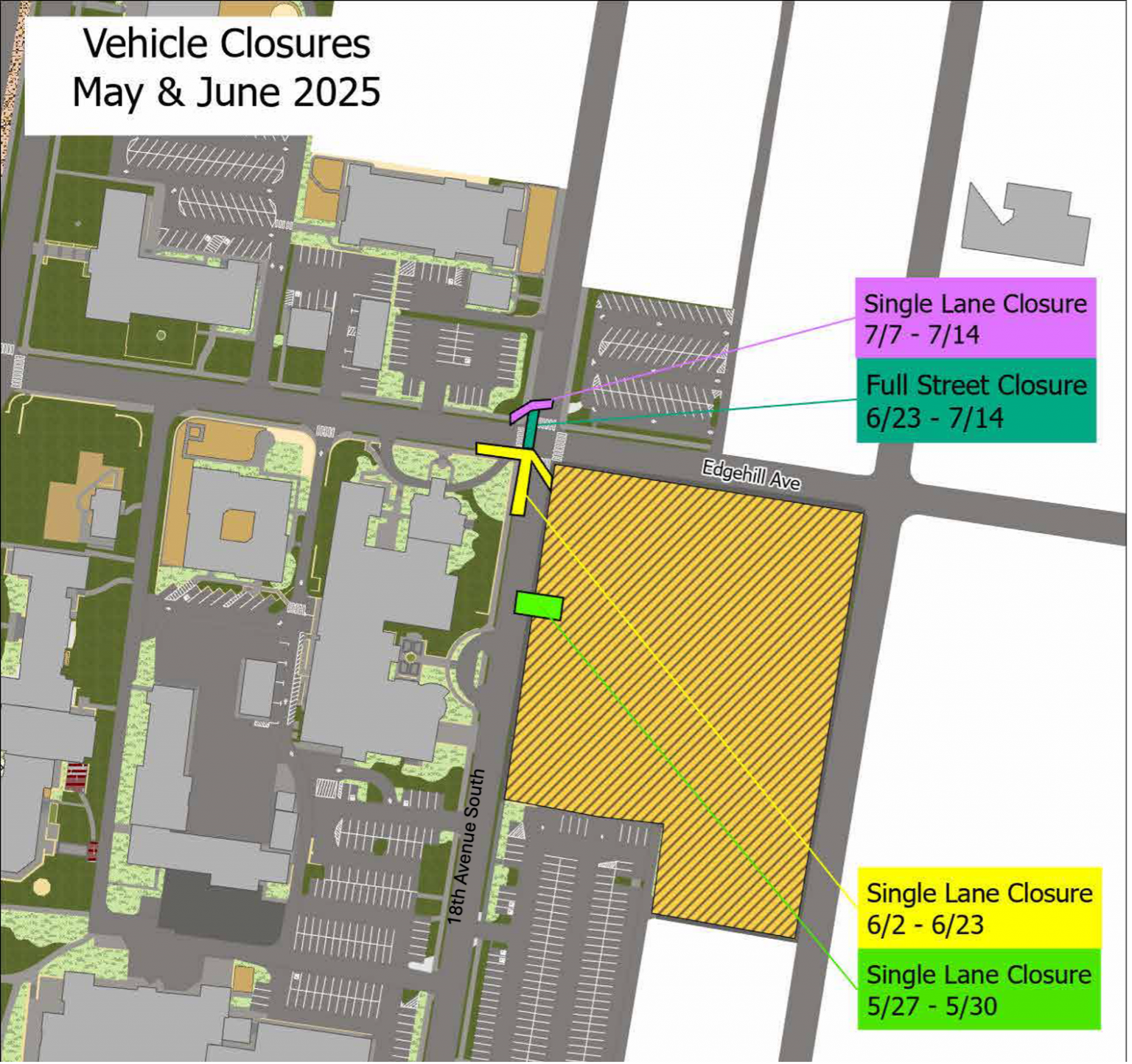 Series of single-lane, full road closures planned near Roberts Academy ...