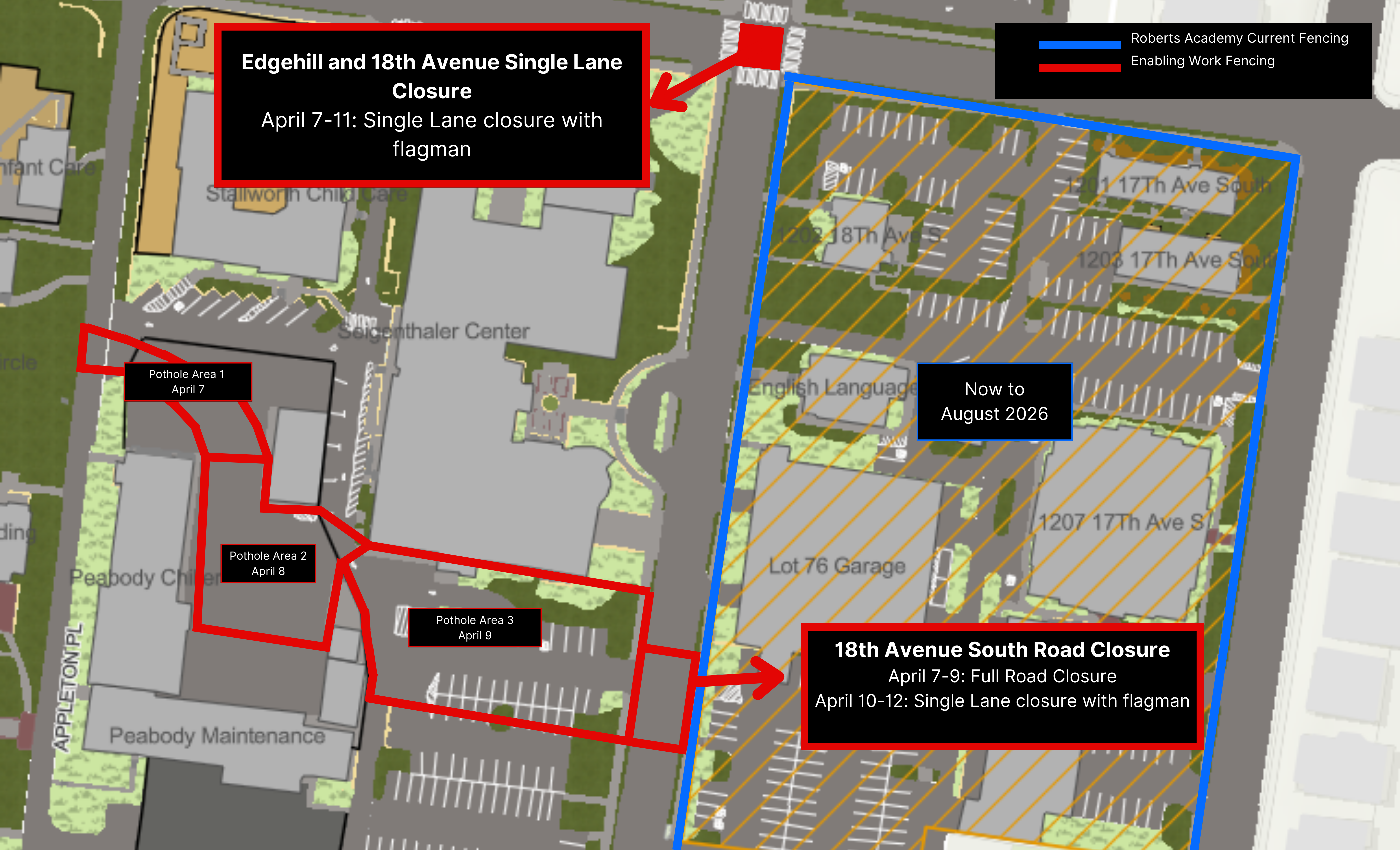 Series of lane closures planned near Roberts Academy construction site ...